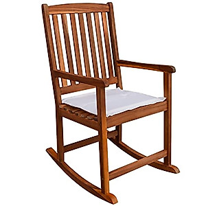 SLGSDMJ Outdoor Rocking Chair, Wooden Rustic High Back All Weather Rocker, for Indoor, Backyard & Patio Outdoor Rocking Chair Acacia Wood