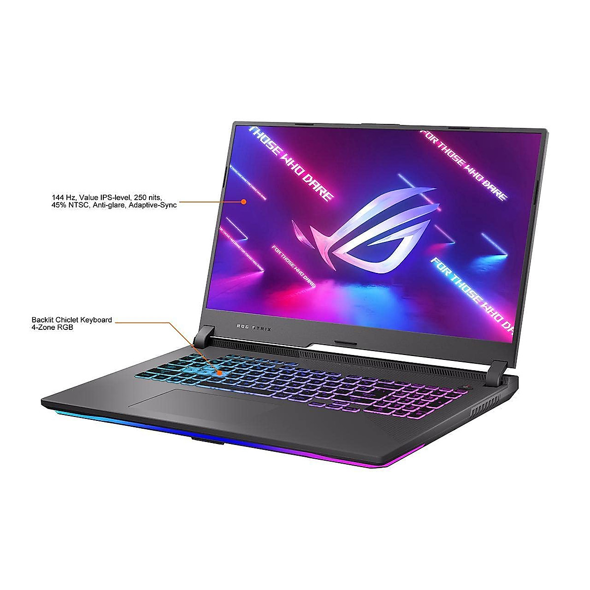 ASUS ROG Strix G17 Gaming Laptop, 17.3" 144 Hz FHD IPS, NVIDIA GeForce RTX 3060 GPU(130W), AMD Ryzen 9 5900HX Processor, 64 GB DDR4, 1TB PCIe NVMe SSD, RGB Keyboard, Windows 10, Tikbot HDMI Cable