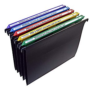 Ultimate Office MagniFile Hanging File Folders V Base Letter Size with 11 inch Magnified Indexes That Double The Size of Your File Titles to Find Files Fast. (Set of 5 Assorted)