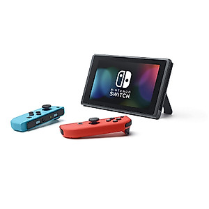 Nintendo Switch with Neon Blue and Neon Red Joy-Con, Mario Kart 8 Deluxe (Full Game Download), 3 Month Nintendo Switch Online Individual Membership, KKE 128GB MicroSD Card Holiday Bundle (Renewed)