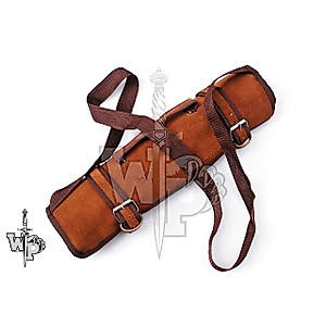 World Points 1027 Rose Wood Damascus Kitchen Knife Set Professional 6 Piece, Handmade Damascus Steel Chef Knife Set with Chopper/Cleaver And 6 Pocket Original Leather Roll Bag, WP-1027