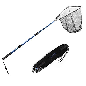 Blue Billow Fishing Net with Long Robust Telescopic Handle for Freshwater and Saltwater,Extend to 50.8 Inch,Foldable Nylon Mesh Landing Net