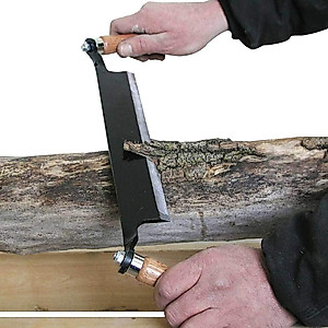 Timber Tuff 8" Straight Draw Shave Tool, Steel Blade, Woodworking Hand Tool for Debarking, Furniture Making, Log Shaving, Includes Blade Protector