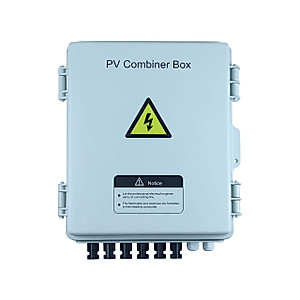 6 String PV Combiner Box with 15A Rated Current Fuse Lightning Arrester and Circuit Breakers for Solar Panel Kit Off Grid System
