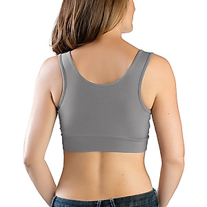 Kindred Bravely Organic Cotton Maternity & Nursing Sleep Bra | Wireless Cotton Bras for Women (Grey, Medium)