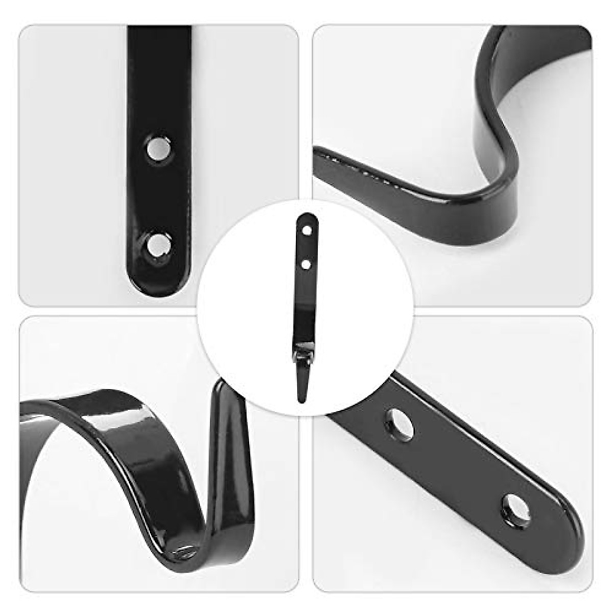 8PCS Iron Wall Hooks J- Shape Lantern Bracket Plant Hanger Bracket Rustic Farmhouse Wall Hooks for Hanging Coats Mason Jar Sconces Bird Feeder 58mm