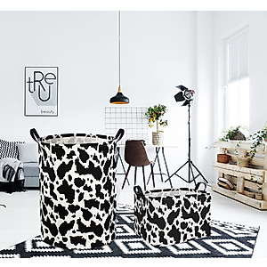 DDBASKET Rectangle Cow Basket Cow Print Storage Basket Cute Canvas Organizer Bin Kids Toy Basket for Bedroom Decor Kids Toys Books, Clothes Shelves Gift Basket(Cow print)