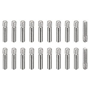 Tool parts 1.5x8mm 304 Stainless Steel Dowel Pins - 20Pcs Knurled Head Flat End Dowel Pin
