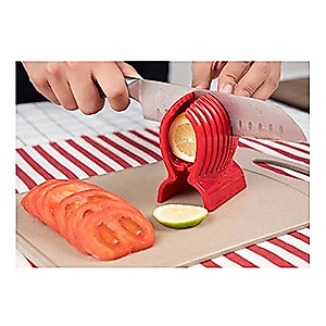 TANSOO Multiuse Slicer,Multiuse Tomato Slicer,Multi-functional slicer,Design for Cut tomatoes,Potatoes,lemon,pomelo,kiwi fruit,and Round Fruits.red color