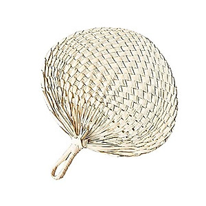 PHONME Decorative Folding Fans Chinese Style Handmade Fan Natural Hand Weaving Fan Blades Portable Cooling Fan for Camping Hiking Handheld Fans Gift Hand Fan Vintage Style