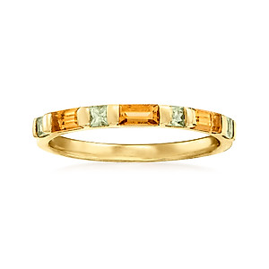 Ross-Simons 0.30 ct. t.w. Citrine and .20 ct. t.w. Peridot Ring in 14kt Yellow Gold. Size 8