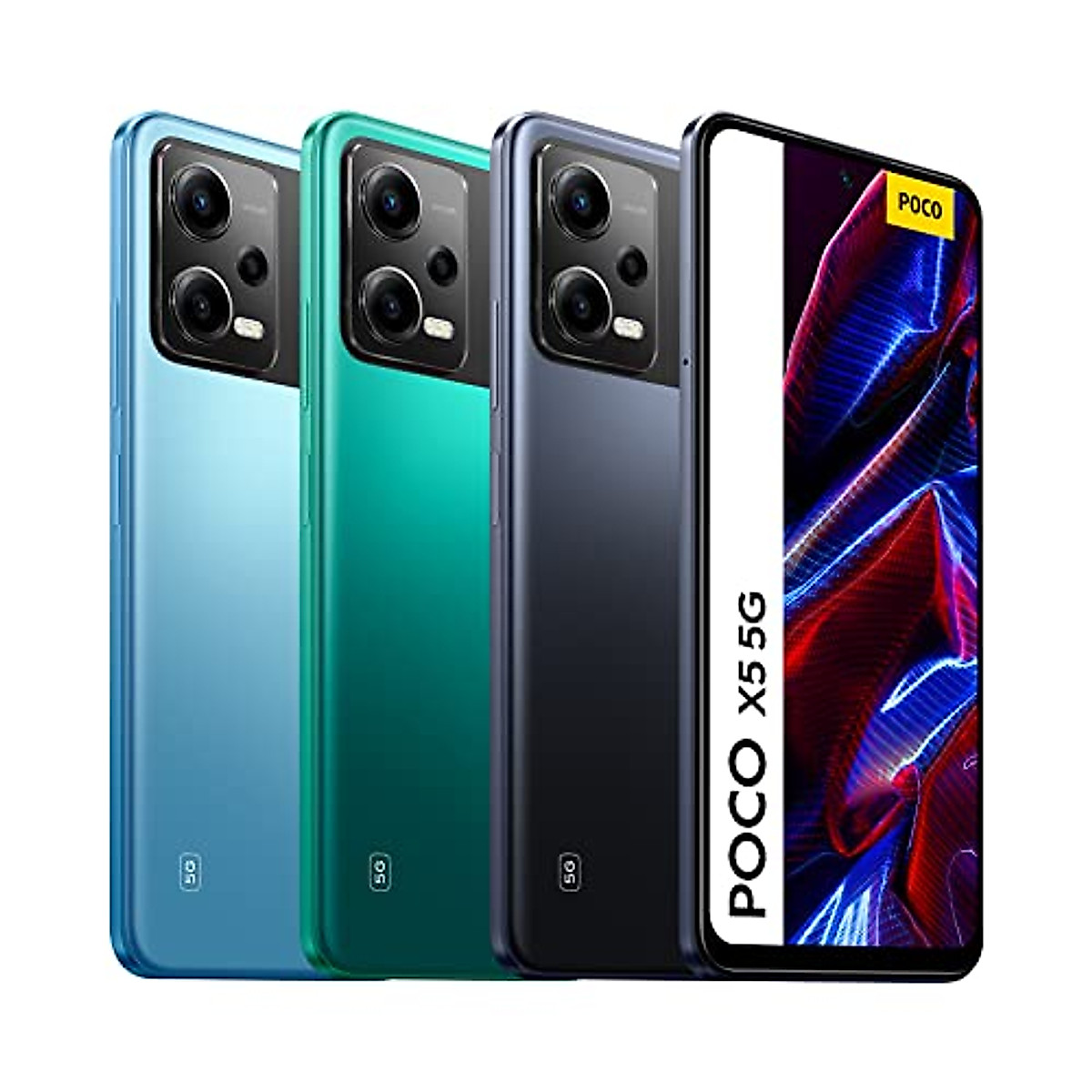 Xiaomi Poco X5 5G + 4G Volte Global Unlocked 128GB + 6GB GSM 6.67" 48 mp Triple Camera (ONLY Tmobile Mint Tello USA Market) + (Car Fast Car 51W Charger Bundle) (Green Global ROM)