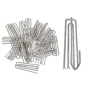 Mateda Stainless Steel Curtain Pleater Tape Hooks, 4 Prongs Pinch Pleat Hook ClipTraverse Pleater 4 End Hooks (60Pcs)