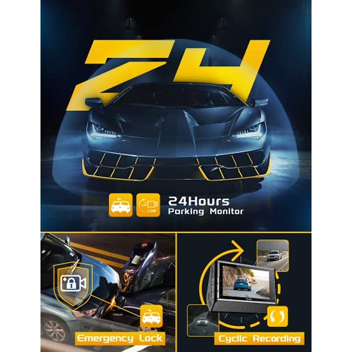 FocuWay Car Dash Cam 4K Car Camera Small WiFi Front Dash Cam with App, Aluminum Alloy Super Thermal Conduction Dashcam with Rotatable Lens, WDR Night Vision, Loop Recording, G-Sensor, Parking Monitor