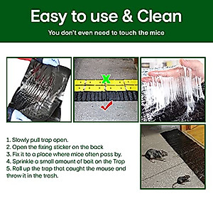 ELEGENZO Sticky Mouse Trap Mouse Traps Indoor for Home Rat Traps That Work for Trapping Snakes Rats Spiders Roaches & Other Rodents，3 transparent