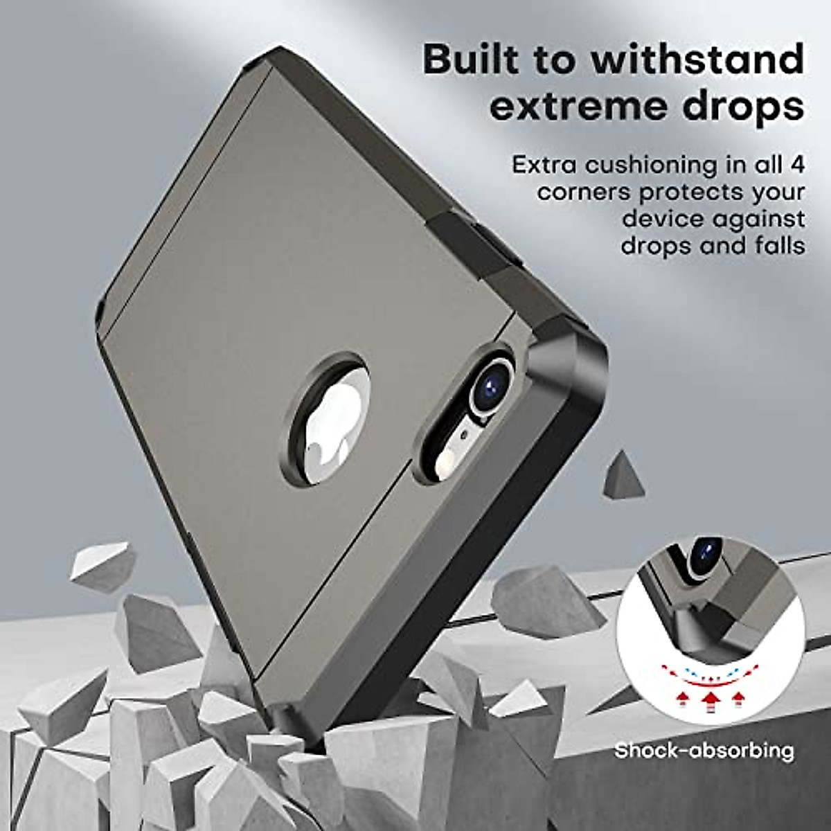 ImpactStrong iPhone 7/8 Case, Heavy Duty Dual Layer Protection Cover Heavy Duty Case for Apple iPhone 7/8 (Gun Metal)