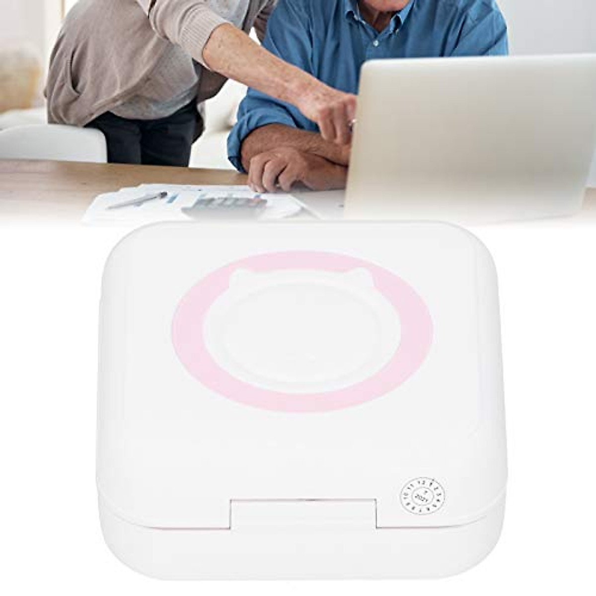 Gaeirt Mini Printer Portable Photo Printer, Pocket Printer Thermal Portable Wireless Bluetooth Bluetooth Label Printer 200dpi Support for Wireless Bluetooth 4.1(Pink)