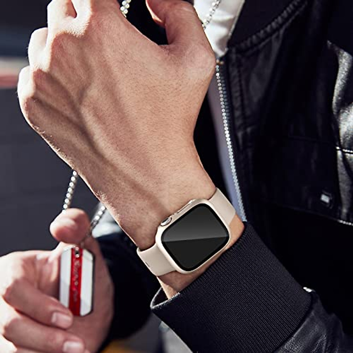 GEAK Compatible with Apple Watch Case 38mm, Apple Watch Screen Protector 38mm, Full Coverage Hard PC Bumper Protective Cover for iWatch SE Series 3/2/1 Women Men 4pack Black/Clear/Rose Gold/Silver