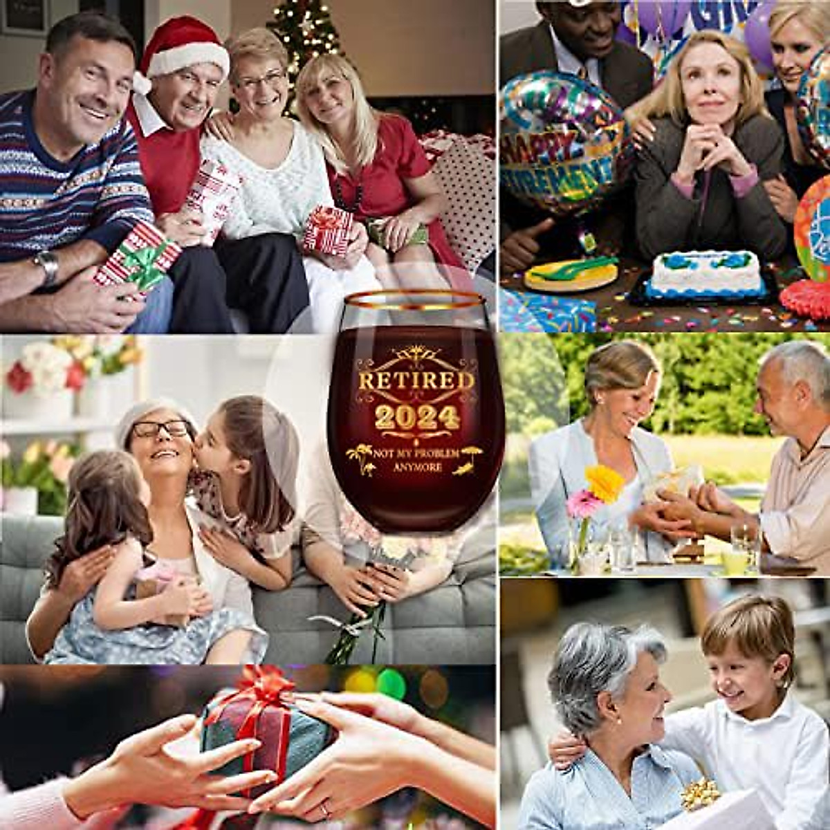 ZCLOMOLC Great Retirement Gifts for Women & Men 2024! This retirement stemless wine glass is a great gift for retirement, going away, Christmas, Thanksgiving, Fathers Day, birthday.