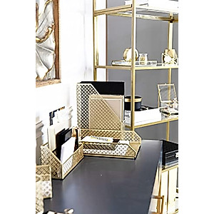 Gold Desk Accessories for Women Office 6 Piece Gold Desk Set Gold Office Organizer - Office Supplies Gold - Office Organization Set - Desk Organizer for Women Gold Desk Sets and Accessories for Women