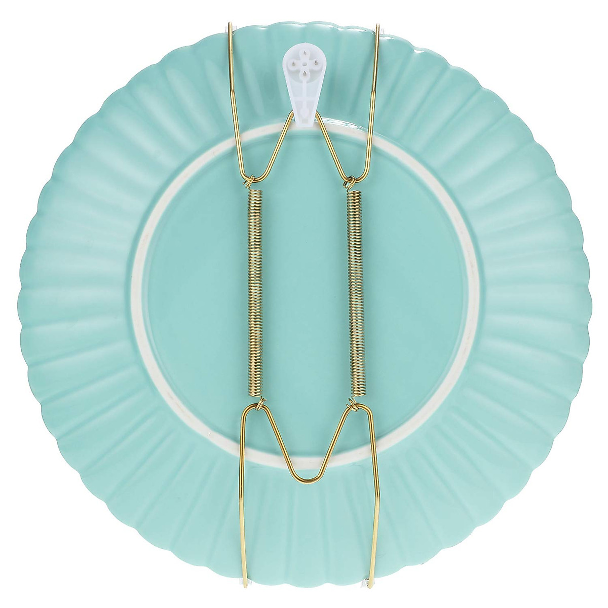 12 Pieces Invisible Plate Hangers Wall Plate Hangers Stainless Steel Decorative Wire Plate Hangers Holders in 3 Sizes with 12 Pieces Wall Hooks for Decorative Plates and Art (6/8/10 Inch)