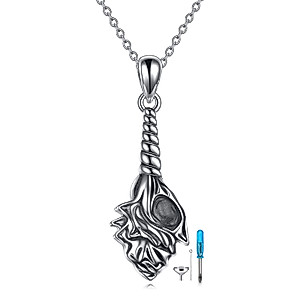 YFN Seashell Urn Necklace for Human Ashes Sterling Silver Shell Ashes Keepsake Cremation Pendant Sea Theme Beach Jewelry for Women Men Dog Cat (Seashell 2)