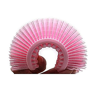 DNC Exfoliating Silicone Body Scrubber Shower Bath Body Brush Easy to Clean, Lathers Well, Eco Friendly (Pink)