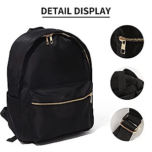 Kaymey Lightweight Casual Backpack for School Solid Color Multipurpose Unisex Waterproof Daypack Weekender Luggage Backpack Sports Backpack (Black)