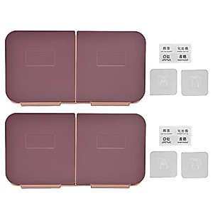 Cotton Swab Storage Box, 2 Grids Separate Clamshell Storage Organizer, Wall Mounted Storage Container with Lids 2 Stickers for Cosmetic Sponge Sanitary Napkins Makeup Pads Bath Salts Kitchen Bedroom