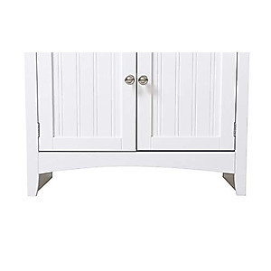 American Furniture Classics OS Home and Office Buffet and Hutch with Framed Glass Doors and Drawer, Large, White