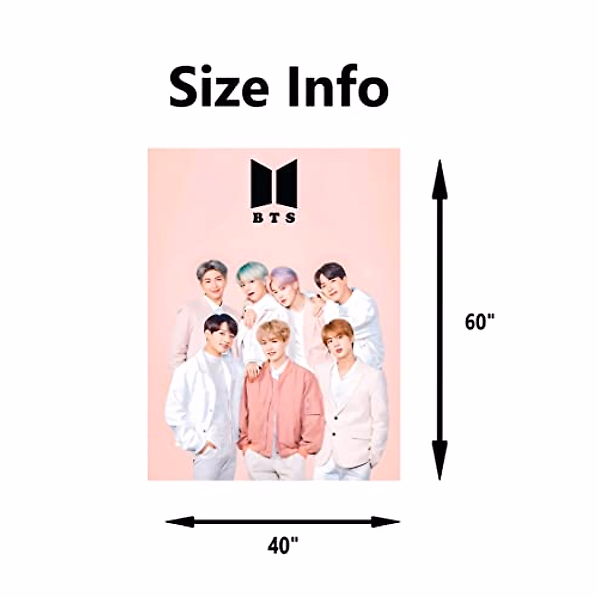 BTS Merchandise Kpop Throw Blanket | BTS Merch Fuzzy Soft Fleece Blanket | 4 Different BTS Blanket Designs (60”x40”)
