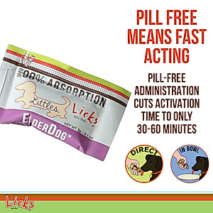 Licks Pill-Free ElderDog Small Breed Dog Senior - Older Dog Vitamins and Supplements - Joint & Immune Support Supplements for Dogs - Dog Coat & Digestion Supplement - Gel Packets - 10 Use