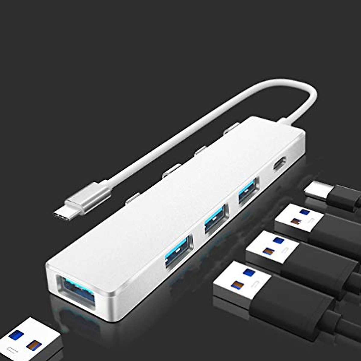 1pc 4 hub USB splitter for laptop flash drive data cable USB cables Reader computers laptops charger splitter adapter Docking computer data cable portable video Stainless steel