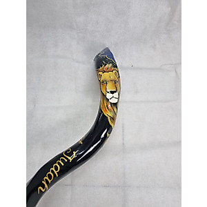 Sale for shofar Yemenite Polish Horn Size 46" Paint Painted Kudu lion of Judah From Israel Active
