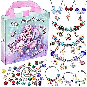 BDBKYWY Charm Bracelet Making Kit, Teen Girl Gifts Jewelry Making Kit, Unicorn/Mermaid Girl Toys Art Supplies Crafts for Girls Age 8-12