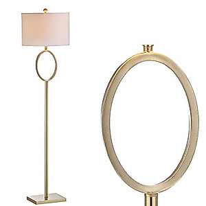 JONATHAN Y JYL1089A April 61" Metal LED Floor Lamp, Modern, Contemporary, Glam, Traditional, Office, Living Room, Family Room, Dining Room, Bedroom, Hallway, Foyer, Brass