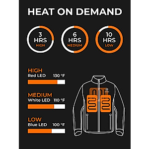 ORORO Men's Heated Fleece Jacket Full Zip with Battery Pack (Grey, XL)