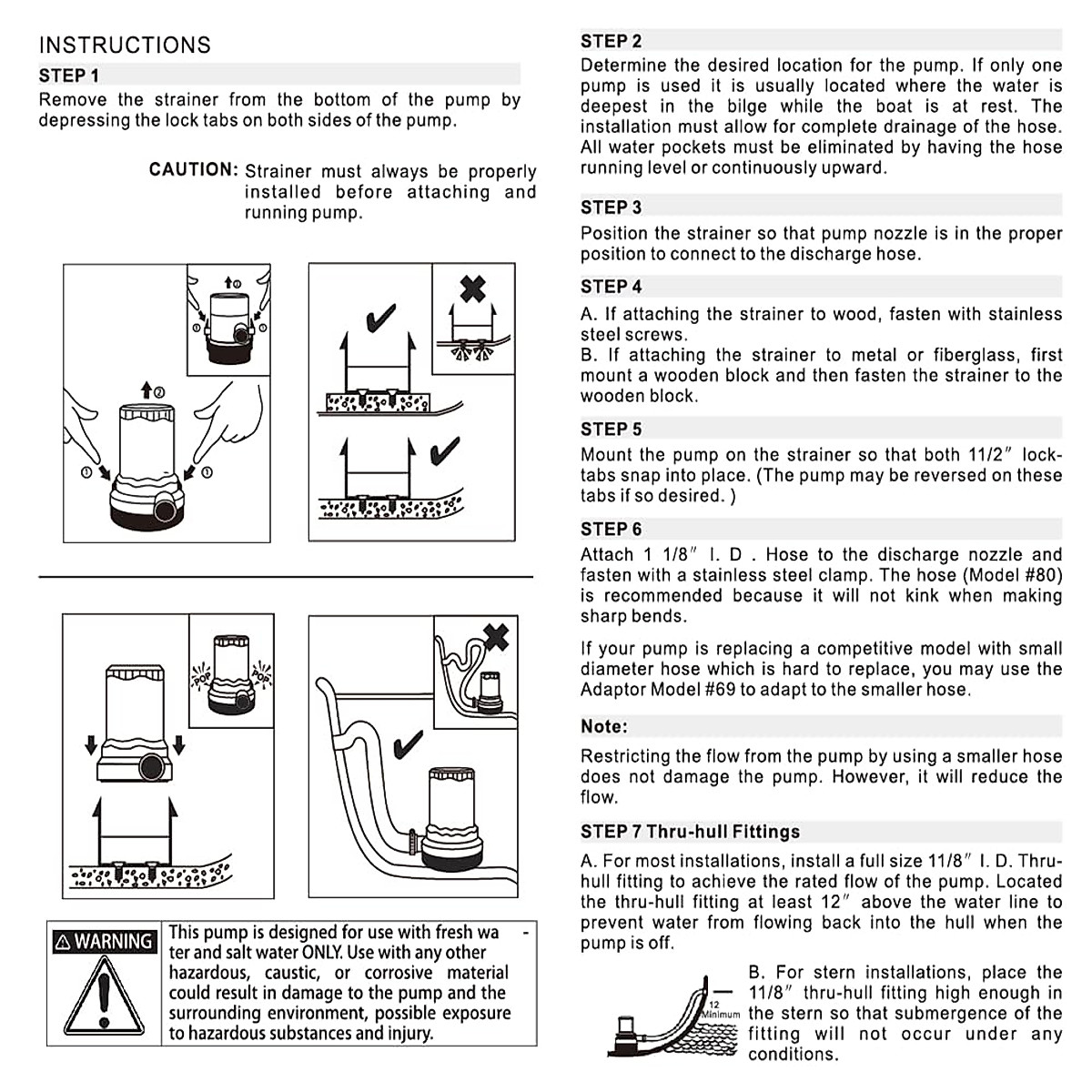 MAKERELE Auto Bilge Pump for Boats 12v 1100GPH Automatic Submersible Boat Bilge Water Pump with Electronic Switch (Outlet Diameter：1 1/8 inch/29mm)…