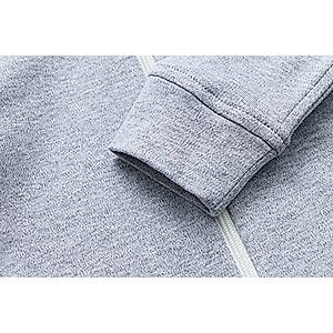 Owlivia Organic Cotton Baby Boy Girl Zip up Sleep N Play, Footless, Long Sleeve(12-18 Months, Dark Grey Melange & Olive Green)