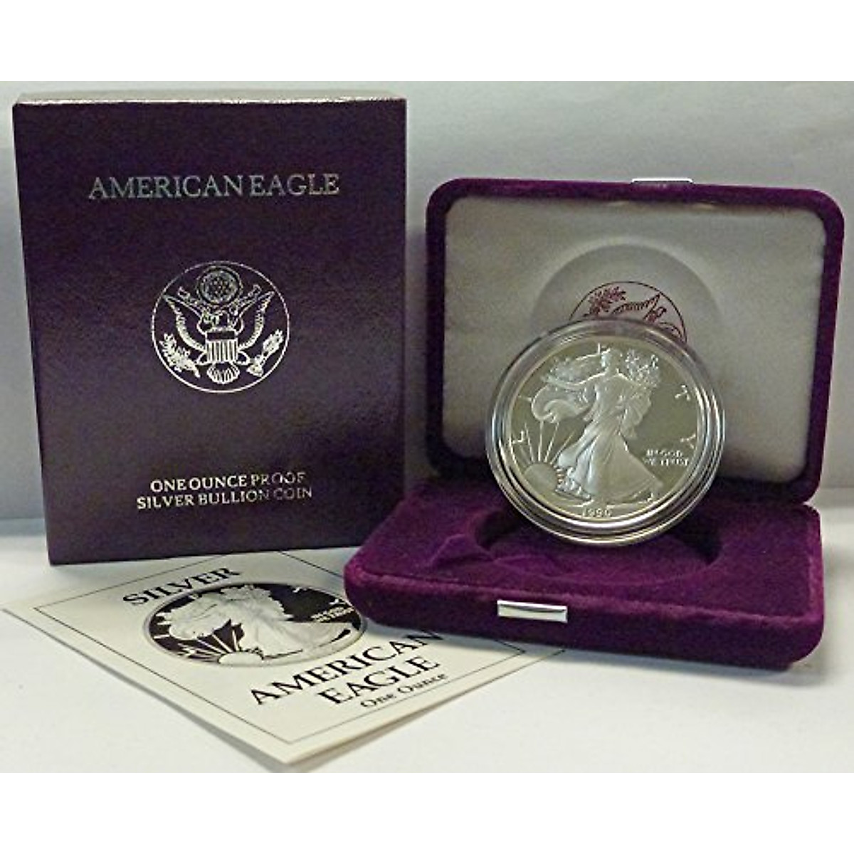 1990 S American 1 oz. Silver Eagle Dollar Proof US Mint