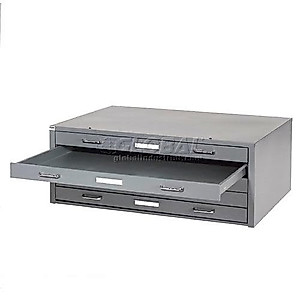Global Industrial 41"W Flat File Cabinet, 5 Drawer, Gray