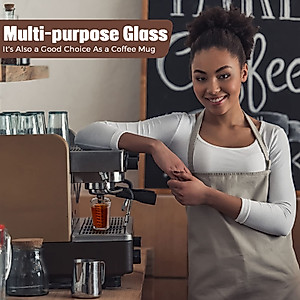 2 Pieces 4 oz Measuring Cup Shot Glass Espresso Shot Glass Liquid Heavy Glass Wine Glass (Black Letters)