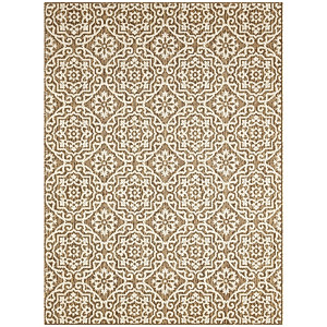 Nicole Miller New York Patio Country Danica Transitional Geometric Indoor/Outdoor Area Rug, Brown/Beige, 5'2"x7'2"