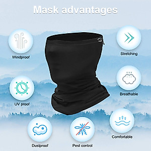 sheenwang Neck Gaiter, Adjustable Gaiter Mask, Balaclava Face Mask Bandana Cover Scarf for Men, Women, Boys (2 Pack)