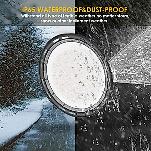 LED UFO High Bay Light, 150W 21,000LM Daylight 5000K Shop Light Fixture, IP65 Waterproof 600W HID Equiv. with Hanging Hook and Safe Rope, Commercial Grade Lighting for Warehouse, Workshop-by BRILLIRARE, UFO-150W, Grey