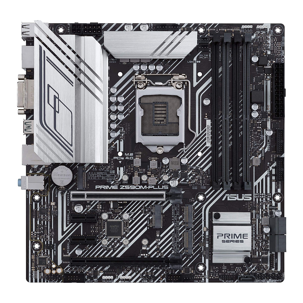 ASUS Prime Z590M-PLUS LGA 1200(Intel11th/10th Gen) microATX Motherboard (PCIe 4.0, 10 Power Stages, 3X M.2 Slot,Thunderbolt 4 Header,1Gb LAN, SPI-TPM Header,M.2 Socket -Key E Wireless,Aura Sync RGB)