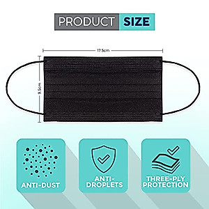 Hannah Linen Disposable Face Mask, 3-Ply Protection with Comfortable Nose Clip and Ear Loops for Adult Men, Women, and Teens