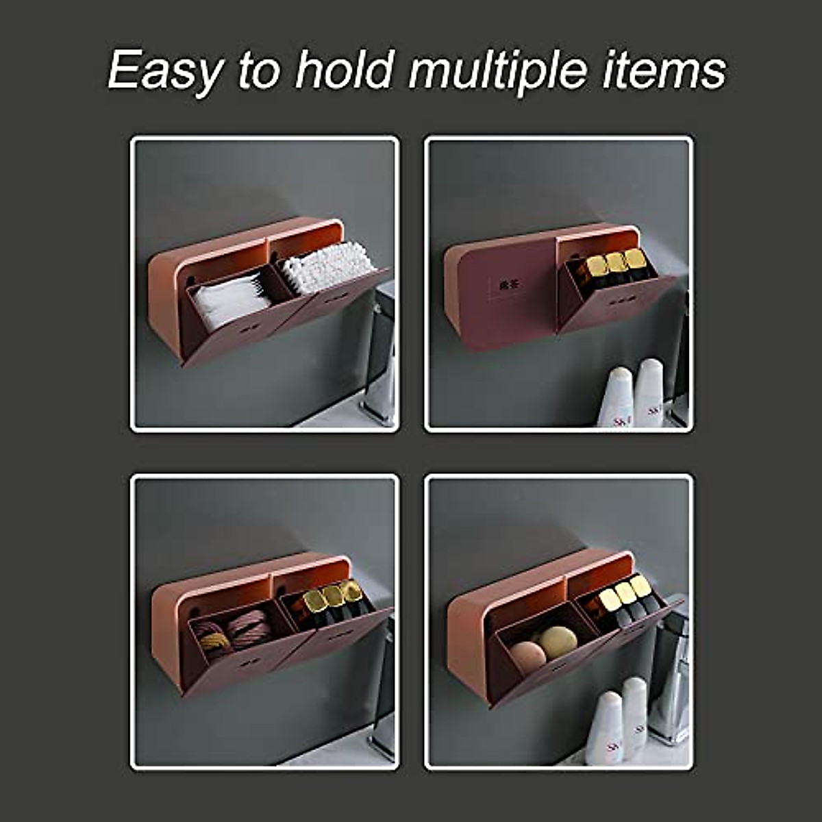 Likense Cotton Swab Storage Box for Cotton Balls,Cotton Swabs, Holder Wall Mount Makeup Pads Storage Canister for Bathroom, Bedroom