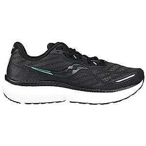Saucony Women's Triumph 19 Running Shoe, Black/White, 9