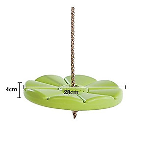 Tree Swing Green Plastic Swing Board Strong Braided Rope Indoor and Outdoor Swing Children's Chair Toy Bearing Weight 200kg Swing Seat for Kid (Color : Green-A)